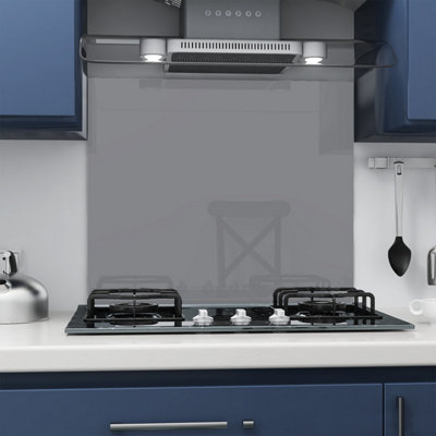 BELOFAY Grey Glass Splashback for Kitchen 6mm Tempered Glass Heat ...