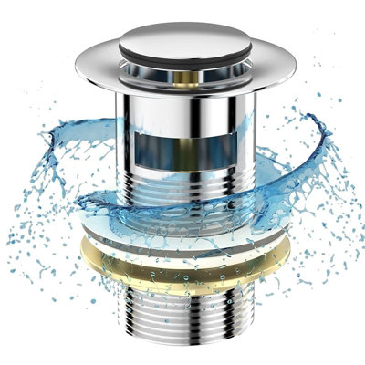 BELOFAY Pop Up Basin Waste Slotted Click Clack Bathroom Sink Plug in ...