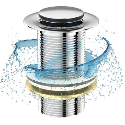 Buy BELOFAY Pop Up Basin Waste UnSlotted Click Clack Bathroom Sink Plug ...