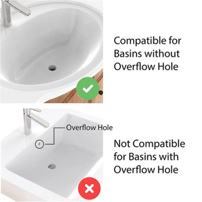 BELOFAY Pop Up Basin Waste UnSlotted Click Clack Bathroom Sink Plug in ...