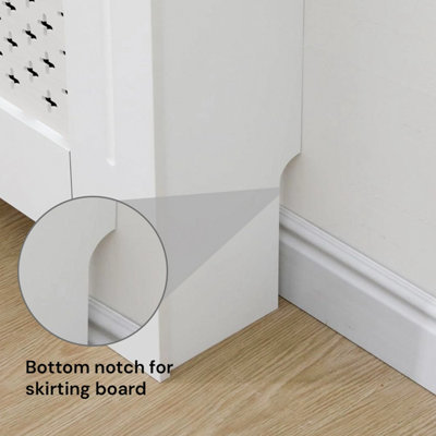 BELOFAY RADIATOR COVER WHITE, STYLISH & COMPACT RADIATOR SHELF WITH TOP ...