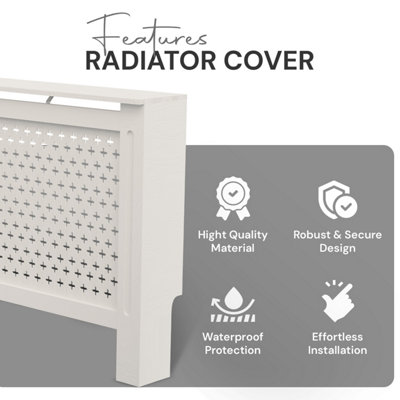 BELOFAY RADIATOR COVER WHITE, STYLISH & COMPACT RADIATOR SHELF WITH TOP ...