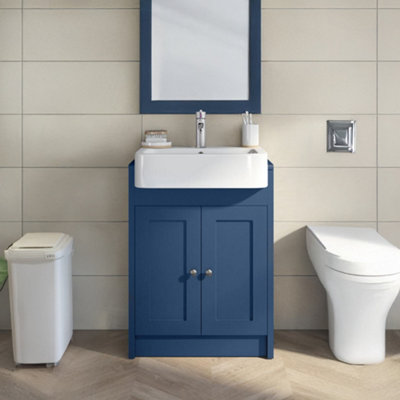 BELOFAY Vanity Unit with Basin, 600mm Floor-Standing Bathroom Cabinet ...