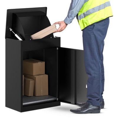 BELOFAY Wall Mounted Parcel Box, Lockable Steel Delivery Box with Flip ...