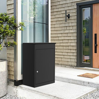 BELOFAY Wall Mounted Parcel Box, Lockable Steel Delivery Box with Flip ...