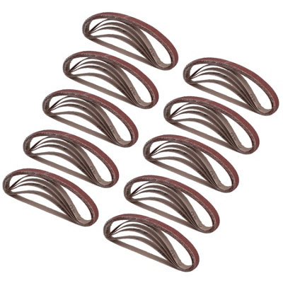 Belt Power Finger File Sander Abrasive Sanding Belts 457mm x 13mm 80 ...