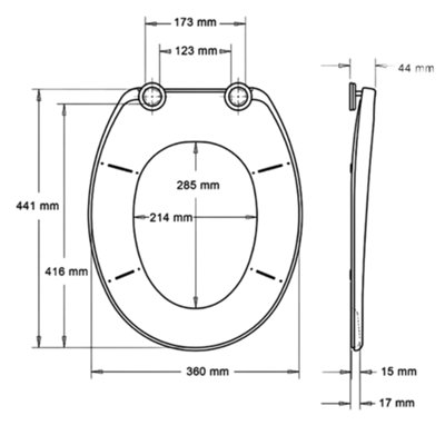 Bemis Contract Toilet Seat Stainless Steel Hinges 360x440