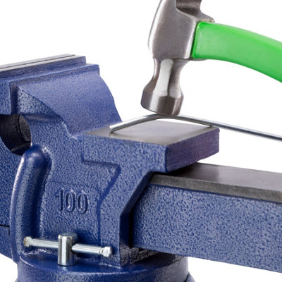 Bench Vice - cast iron, with anvil, rotatable, 2 locking screws 125 mm ...