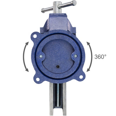 Bench Vice - cast iron, with anvil, rotatable, 2 locking screws 125 mm ...