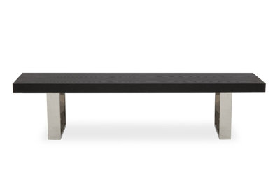 Bench With Black Wooden Top, Sleek Wooden Bench, Garden Bench For ...