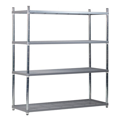 Benchmaster - 4 Tier Stainless Steel Solid Shelving 1000mm x 300mm x 1700mm