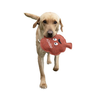 Benji & Flo Crazy Faces Oopsie Whoopsie Suede Dog Toy Brown (One Size)