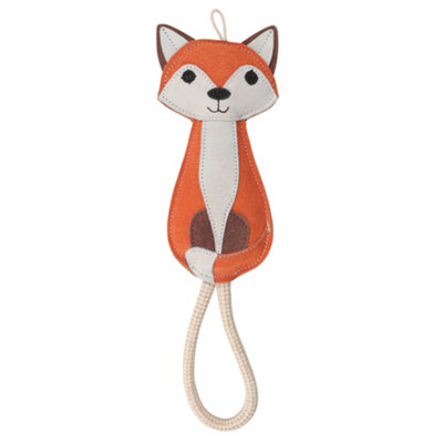 Benji & Flo Reynard The Fox Suede Dog Toy Orange/White (One Size)