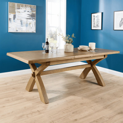 Bentley 1.8m Extending to 2.3m Solid Oak & MDF Veneer Dining Table