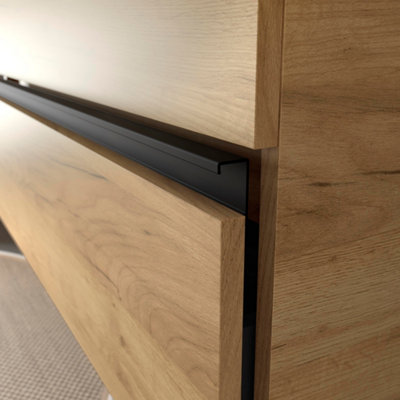 BEQUIA METAL Vanity Unit 160cm Oak Vilna Basin Solid Surface