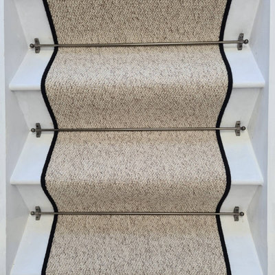 Berber Weave Beige Stair Runner With 100% Pure Wool Edge 70 700