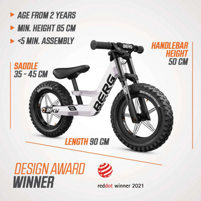 Berg Biky Cross White Handbrake Balance Bike 2.5 - 5 Years