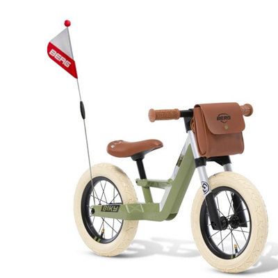 Berg Biky Retro Green Balance Bike 2.5 - 5 Years Special Offer - Free Safety Flag