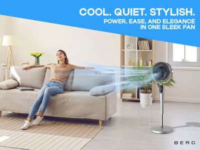 BERG Breeze 24 Speed Quiet Pedestal Fan with Remote Control, 3D ...