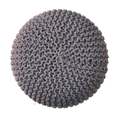 Bergamo Woven Grey Round Footstool