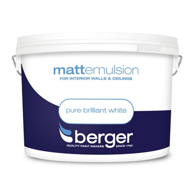 Berger Matt Emulsion Paint Brilliant White - 10L
