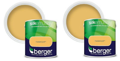 Berger Matt Emulsion Paint Mustard Pot 2.5L Pack of 2