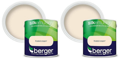 Berger Silk Emulsion Paint Frosted Cream 2.5L Pack of 2