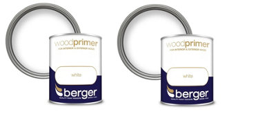 BERGER WOOD PRIMER WHITE 750ML PACK OF 2