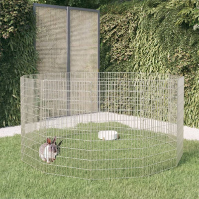 Berkfield 12-Panel Rabbit Cage 54x100 cm Galvanised Iron | DIY at B&Q