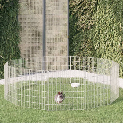 Berkfield 12-Panel Rabbit Cage 54x60 cm Galvanised Iron | DIY at B&Q