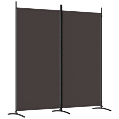 Berkfield 2-Panel Room Divider Brown 175x180 cm Fabric