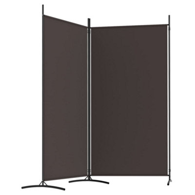 Berkfield 2-Panel Room Divider Brown 175x180 cm Fabric