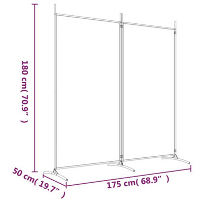 Berkfield 2-Panel Room Divider Brown 175x180 cm Fabric