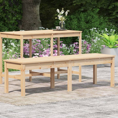Berkfield 2-Seater Garden Bench 159.5x44x45 cm Solid Wood Pine