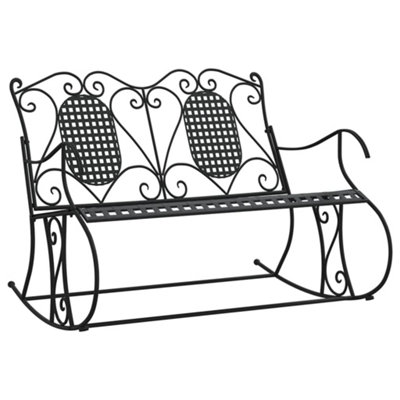 Berkfield 2-Seater Rocking Bench 113 cm Black Steel