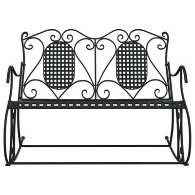 Berkfield 2-Seater Rocking Bench 113 cm Black Steel
