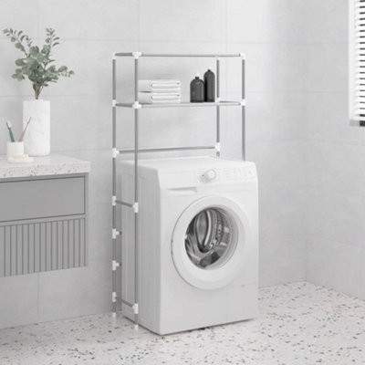 Berkfield 2-Tier Storage Rack over Washing Machine Grey 69x28x143 cm Iron