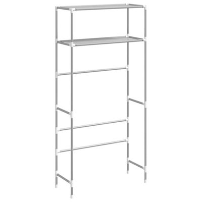 Berkfield 2-Tier Storage Rack over Washing Machine Grey 69x28x143 cm Iron