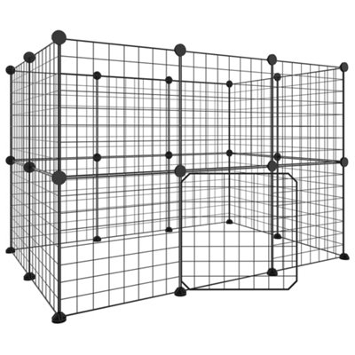 Berkfield 20-Panel Pet Cage with Door Black 35x35 cm Steel