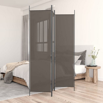 Berkfield 3-Panel Room Divider Anthracite 150x200 cm Fabric | DIY at B&Q