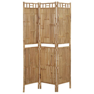 Berkfield 3-Panel Room Divider Bamboo 120x180 cm