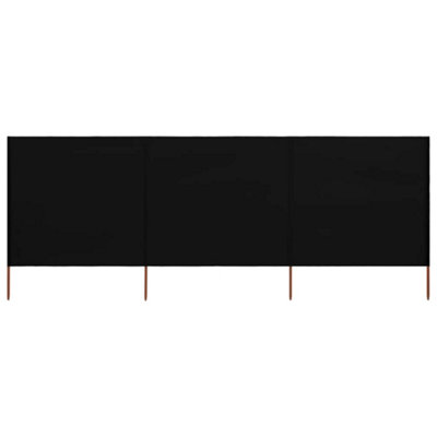 Berkfield 3-panel Wind Screen Fabric 400x120 cm Black