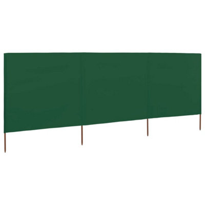 Berkfield 3-panel Wind Screen Fabric 400x120 cm Green | DIY at B&Q