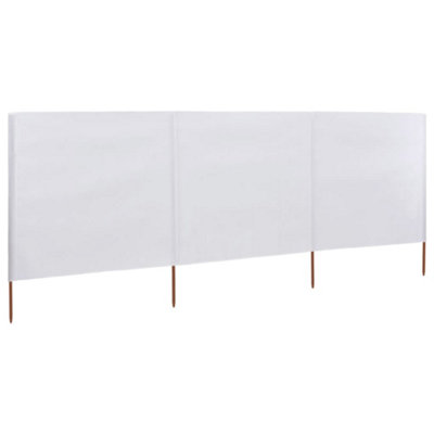 Berkfield 3-panel Wind Screen Fabric 400x120 cm White | DIY at B&Q