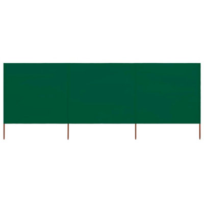 Berkfield 3-panel Wind Screen Fabric 400x80 cm Green