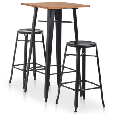 BERKFIELD 3 PIECE BAR SET STEEL BLACK