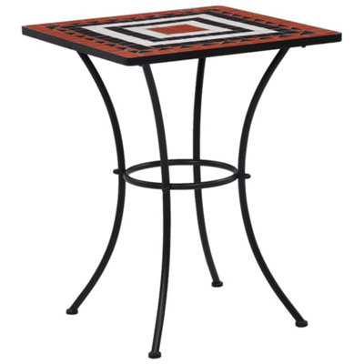 Berkfield 3 Piece Mosaic Bistro Set Ceramic Tile Terracotta and White