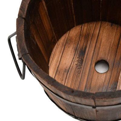 Berkfield 3 Piece Wooden Bucket Planter Set Solid Wood Fir