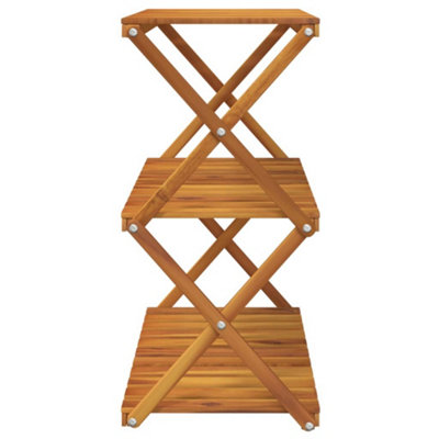 Berkfield 3-Tier Folding Shelf Brown 70x31x63 cm Solid Wood Acacia