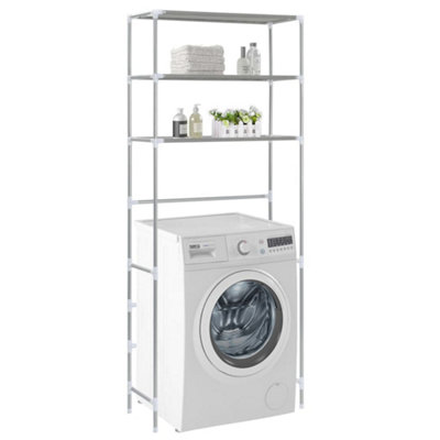 Berkfield 3-Tier Storage Rack over Laundry Machine Silver 69x28x169 cm